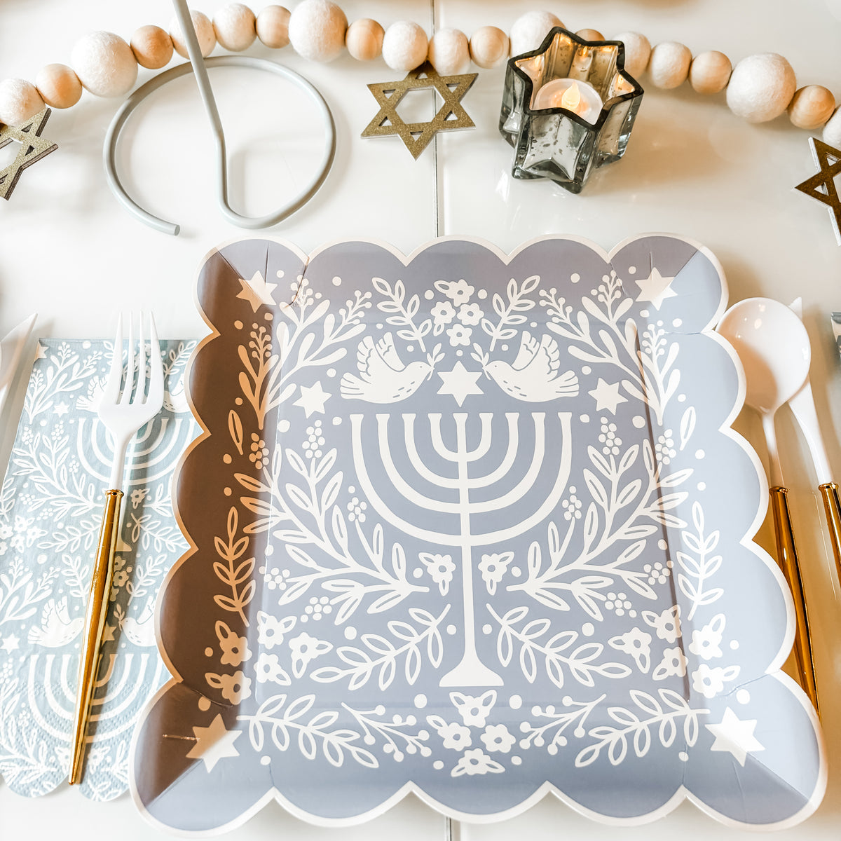 Hanukkah Peace Collection Dinner Paper Plate- 8 Pack, Decorations ...