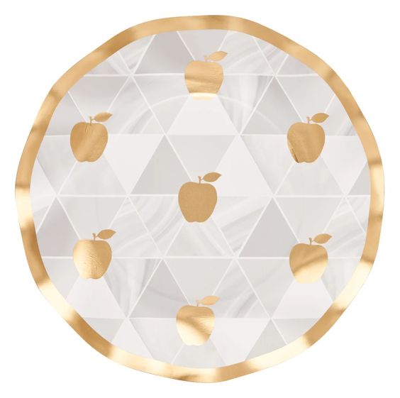 Rosh Hashanah Apple Collection Salad Paper Plate- 8 Pack– Peace Love ...