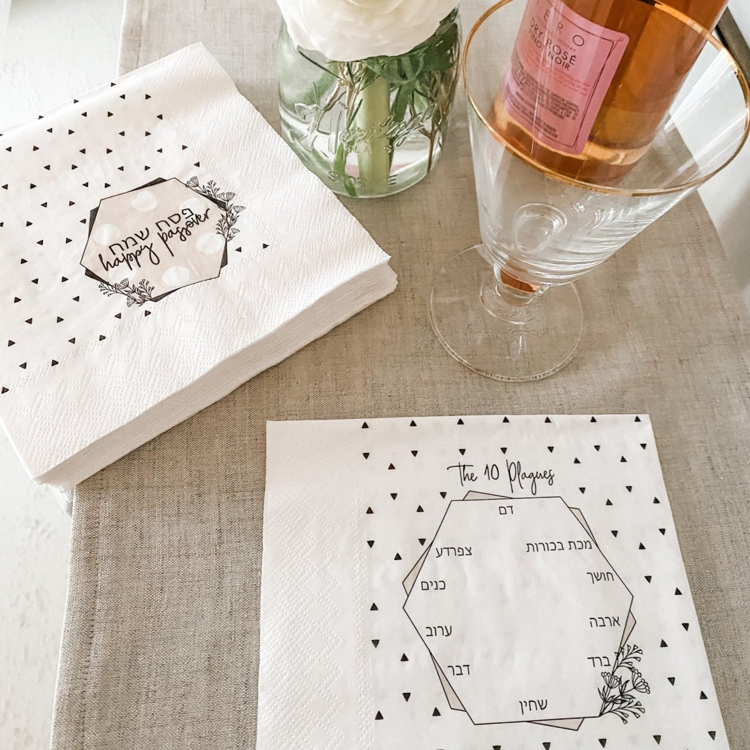 Passover Napkins, Ten Plague for Dipping, Passover Decorations/Gift- 2 ...