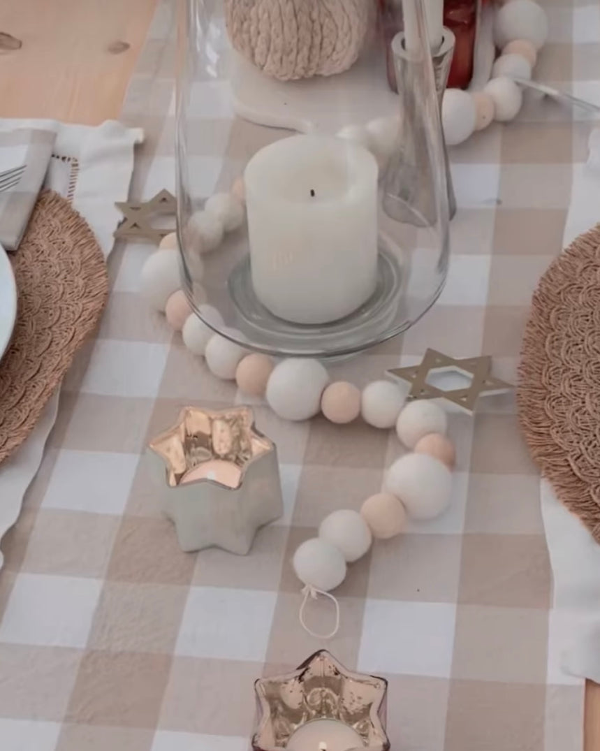 Star of David Reversible Pom Pom Garland, Hanukkah, Jewish Holiday Dec ...